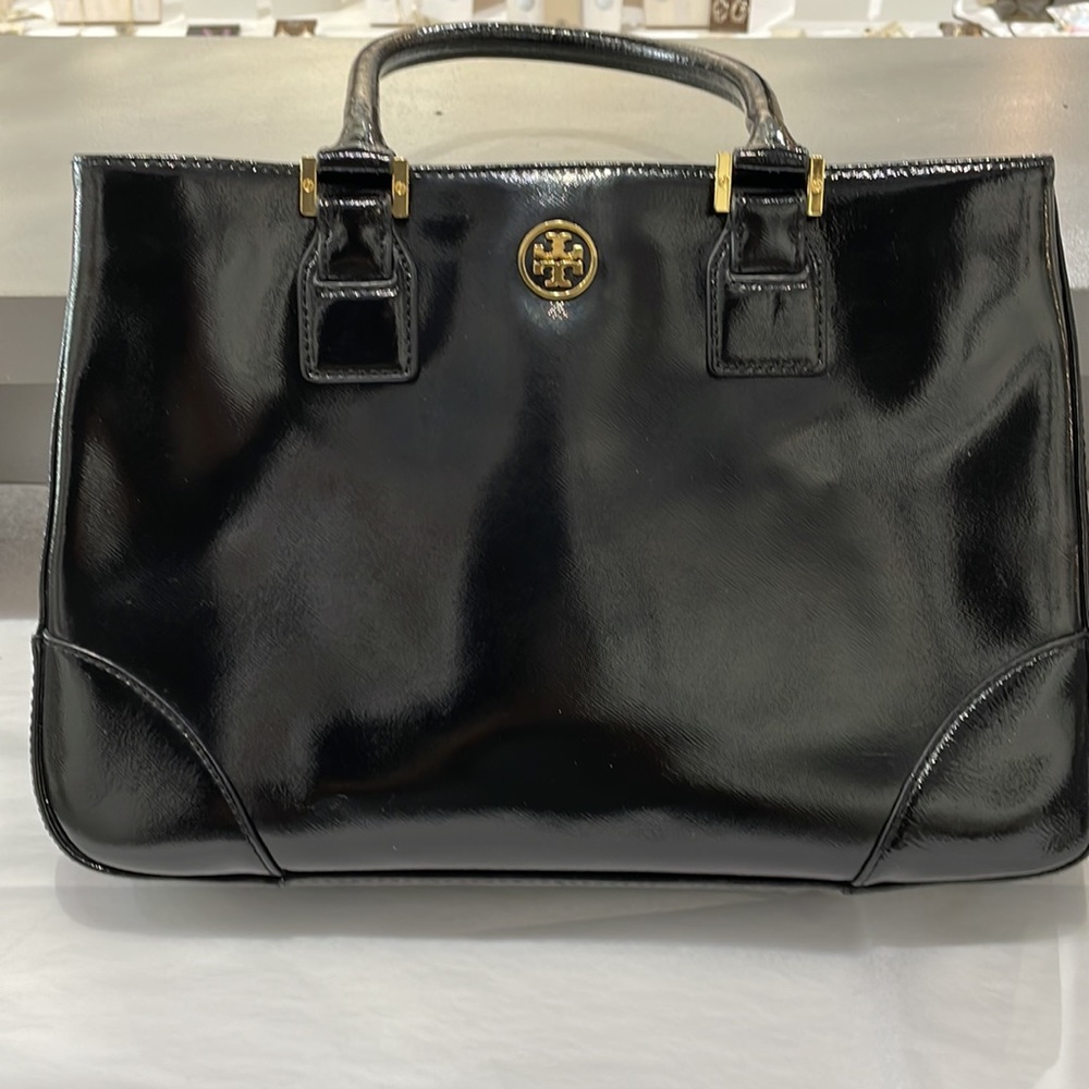Tory Burch Robinson Patent Leather Satchel - Gem